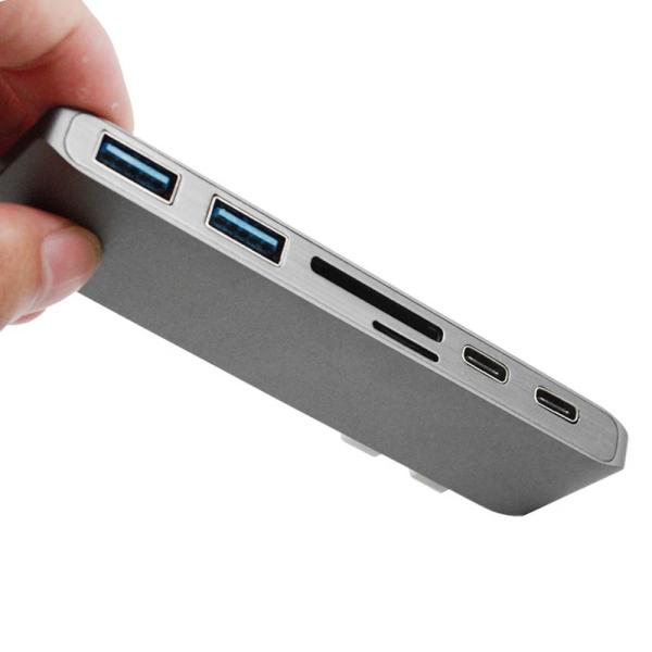 Apple Macbook Proに最適なデュアルType-Cポート解像度は4K / 30Hz高精細度のディスプレイをサポート外部電源なしで伝送およびデバイスに電力を供給するPD対応Type-Cポート2つのUSB3.0 5Gbpsインターフ...