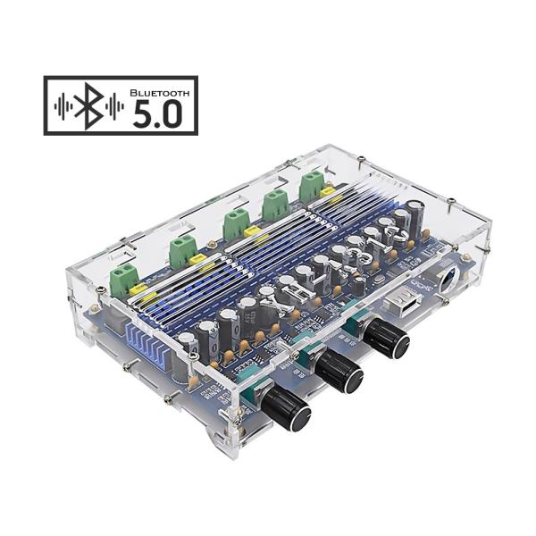 スケルトンボディーデジタルアンプ50W x 2＋100W x 2、4CH出力Bluetooth、AUXオーディオ受信USBメモリー内のMP3オーディオファイルを再生Bass、フルトーン音量、音量調節
