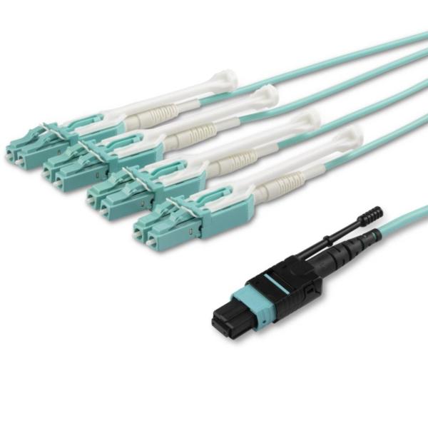 【発売日：2024年11月25日】MPO/MTP-4x LC ブレイクアウトケーブル。1つの40GBase-SR4 QSFP+トランシーバーから 4つの10Gbps LC SFP+トランシーバーへ分岐させることができます。プッシュ&amp;...