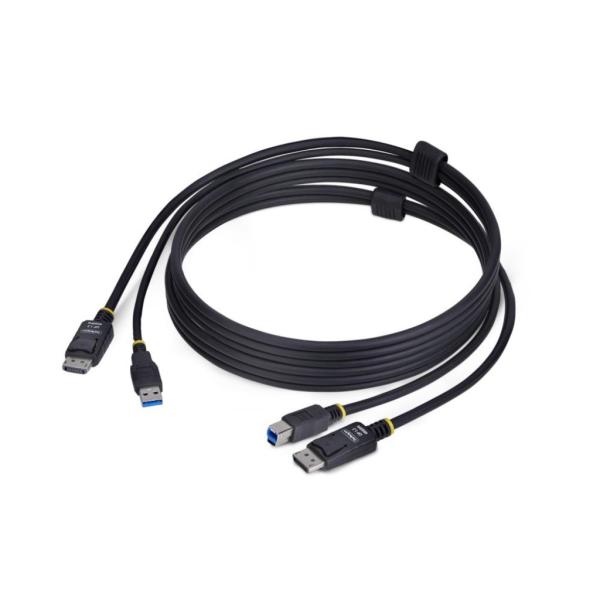 【発売日：2025年05月08日】KVMケーブル。USB 5Gbps &amp; DisplayPort対応のコンピューターとKVMスイッチ間の安定した接続を実現します。<ケーブル管理の簡素化>複数の接続を1つにまとめることで、...