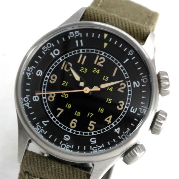 ２つの回転盤によって、33mmと径が小さいにもかかわらず、飛行経過時間や２カ国時刻を表す事が可能とした多機能時計です。風防:ドーム型ミネラルガラス製ケース素材:ステンレススチールケース経:約33mmバンド素材:布製オリーブカラーストラップ(...