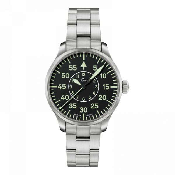 風防：サファイアガラスケース素材：ステンレススチールケース径：約39mmケース厚さ：約11.55mmバンド素材：ステンレススチールその他機能：3針ハック機能、ルミナス加工/スーパールミノバ(インデックス/針)ムーブメント：Laco2S自動巻...