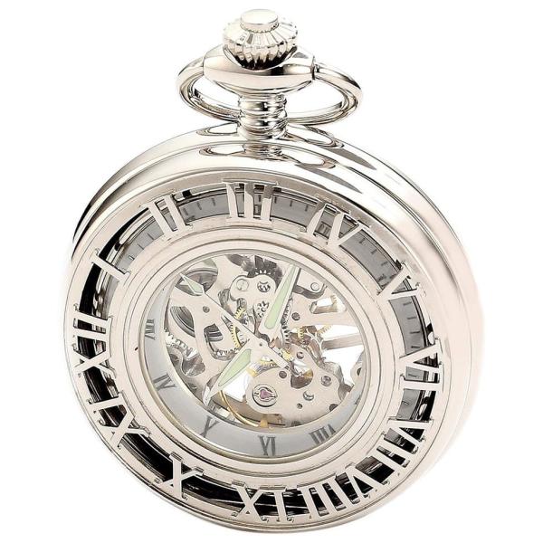 ファッション感覚で楽しめる懐中時計。ローマン数字が吹き抜けとなり時刻を見るという概念より持ち歩くにオシャレなポケットウォッチ。風防:プラスチックケース素材:真鍮ケース径:約47mmケース厚さ:約11.5mmムーブメント:手巻き式メーカー保証...