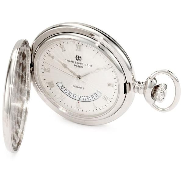 6時方向にあるデイトカレンダーもただのデイトではなく、ワイドカレンダーになっているので重宝します。風防:プラスチックケース素材:真鍮ケース径:約47mmムーブメント:クォーツムーブメントメーカー保証:1年(チャールズヒューバート時計正規取扱...