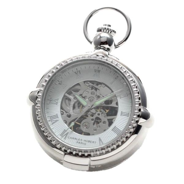 珍しいスタンド付きを採用した懐中時計。ケース素材:真鍮ケース径:約48mmケース厚さ:約16mmムーブメント:手巻き式メーカー保証:1年(チャールズヒューバート時計正規取扱店)付属品:チェーン、専用ボックス、保証書、説明書