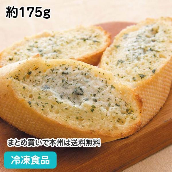 外はパリッとし、中はふんわりソフトなバゲットに、あらかじめ切れ目を入れガーリックバターをはさみました。ガーリックバターがとろ-り浸み込んだ焼きたての味がご家庭で楽しめます。■原材料：バゲット(小麦粉(リトアニア主体)、イースト、他)、ガーリ...