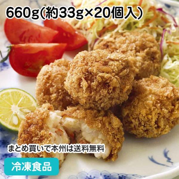 天然のむきえびとほたてをタチウオのすり身に混ぜ込んだ具材にサクサク食感の生パン粉の衣を付けてあります。■原材料：具[魚肉(えび(マレーシア)、ほたて(国産)、いか)、たちうおすり身(たちうお(インド)、砂糖)、ソテーオニオン、つなぎ(卵白、...