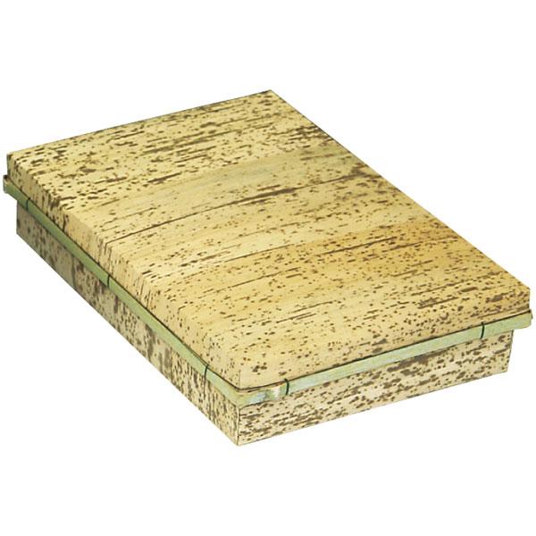 【業務用】【常温商品】【規格内容】幅２３０×奥行１５０×高さ４５ｍｍ【販売形態】本体・蓋セット【形状】のせ蓋【材質】竹皮【補足１】天然素材【補足２】使い捨て【色】茶【柄】柄付【区画数】０１【キーワード】弁当容器、和菓子容器、フタ底別型、天然...