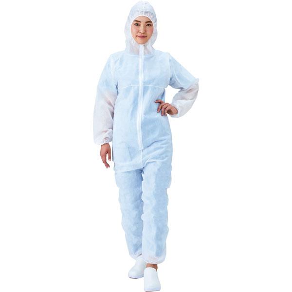 【業務用】【常温商品】【規格内容】Ｌ【材質】ポリプロピレン不織布【商品特徴】長繊維使用により発塵しにくい不織布製のフード付きつなぎ服です。様々な分野の作業着や検査着の他、工場の見学者や短期アルバイト用のユニフォーム等、幅広くご使用いただけま...