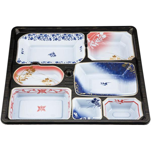 【業務用】【業務用食材】【常温商品】【7,990円以上ご購入で送料無料】【食彩ネットショップ】落ち着いた藍とほのかな朱色の上品な柄が料理・売場・集いの席を美しく彩ります。＊別売りセット蓋：商品番号Y013901■材質：HIPS■規格：1袋（...