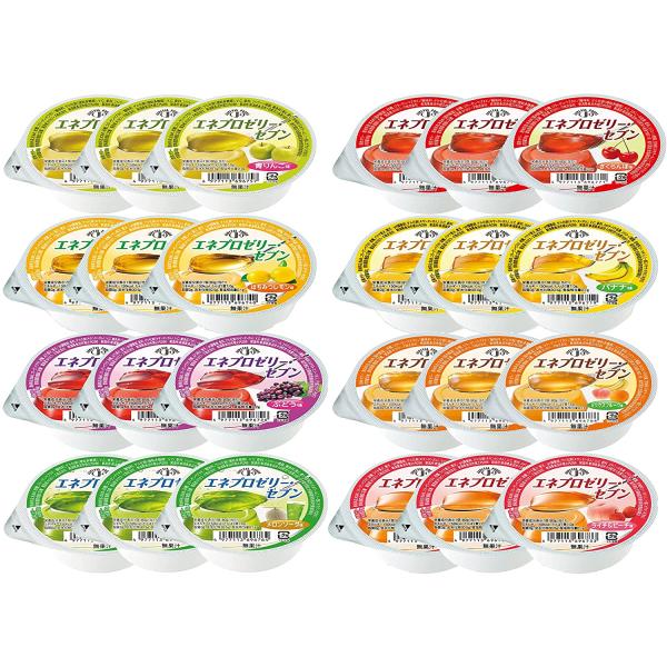 1個当りエネルギー150kcal、たんぱく質7gを摂取していただけるフルーツ味のゼリーです。低栄養状態の方や食欲不振の方のエネルギー・たんぱく質補給にご利用いただけます。※当店では、箱を再利用して詰め合わせをしております。　そのため、箱に味...