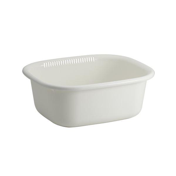 【商品名】 【2個セット】 洗い桶 (角型) ポゼ ホワイト 【ジャンル・特徴】 シンクの形にフィットプラスチック製抗菌たらい