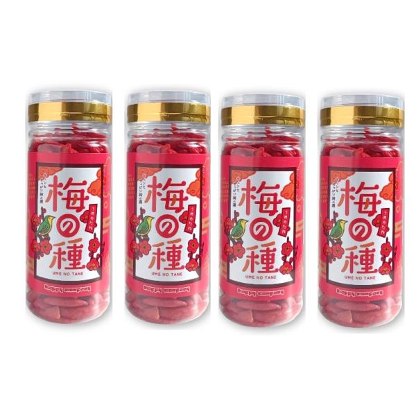ハッピーカンパニー 梅の種 100g  4個セット辛くない！キュン?と酸っぱい、ピンクのかわいい柿の種。お米の香ばしい味わいと酸っぱさが絶妙！お茶漬けやサラダのトッピングにもおすすめです。内容量 100g原産国 タイ原材料 もち米（タイ産）...