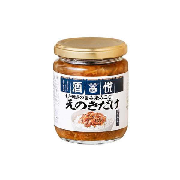 お肉と野菜のエキスをバランスよく配合し、すき焼きの旨味がしみ込んだような濃厚な味わいに仕上げました。●原材料名えのきたけ、醤油、砂糖、ねぎ、ビーフエキス、野菜エキス、チキンエキス、みりん、オイスターソース、食塩、昆布エキス、かつおだし、ポー...