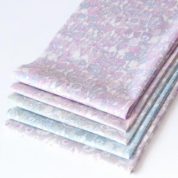 ◎リバティ・ファブリックスお試しセット◎『Jenny's Bows&amp;Johanna』カットクロス5枚セット生地サイズ：　ヨコ約26cm×タテ約30cm　《5枚入り》素材：綿100％サンドウ限定カラー『Jenny's Bows』と『J...