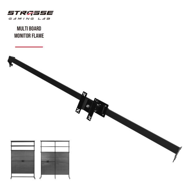 ・STRASSE GAMING LAB マルチボードに取り付けするモニターフレームです。・マルチボードに取り付けることで、モニター下のデッドスペースも有効活用できます。・取り付け位置やモニターの角度も自由自在。自分だけのデスク環境を構築でき...