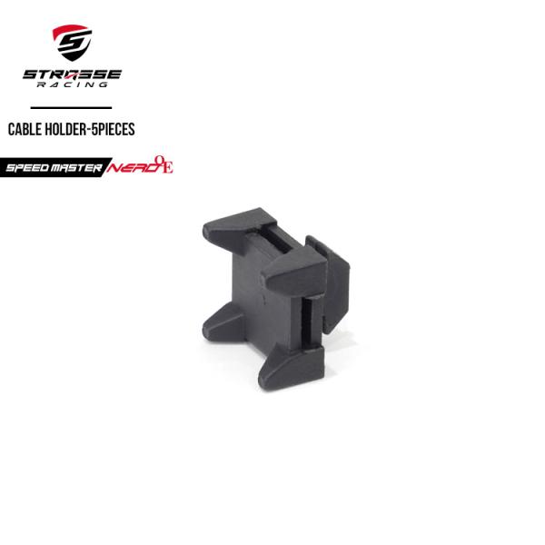 STRASSEレーシングコックピットSPEED MASTER NERO QEに対応したケーブルホルダー(5個セット)です。垂れ下がったケーブルをまとめて結束バンドで束ねることで、コックピット周りをスマートにキープできます。サイズ：(約)22...