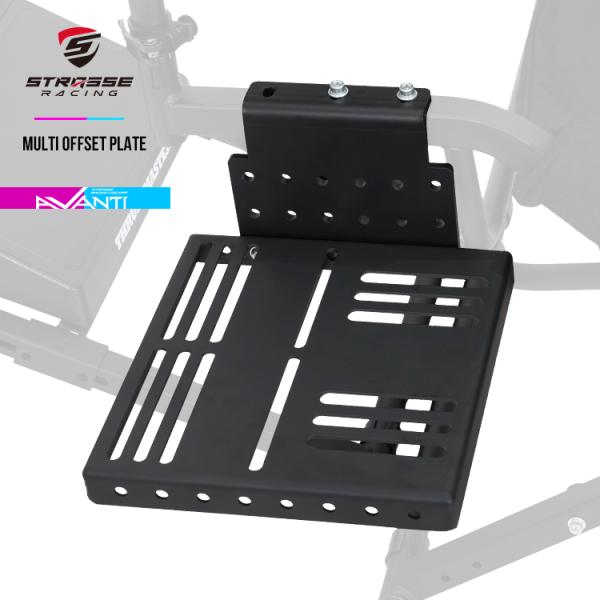 ハンドルコントローラー(ハンコン)設置用ベースフレーム[AVANTI]に使える、マルチオフセットプレート単品です。シフター、ハンドブレーキを同時に設置でき、より快適なプレイ環境に整えることができます。SPEED MASTERにも設置が可能。...