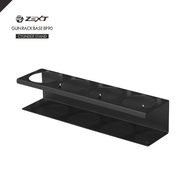 ・ZEXTガンラックベースBF90専用オプションパーツ、シリンダースタンド(ボンベ台4本立て)です。本体サイズ：(約)345×85×77mm設置幅サイズ：(約)68mm重量：(約)780g検索キーワード：サバゲー サバイバルゲーム エアガン...