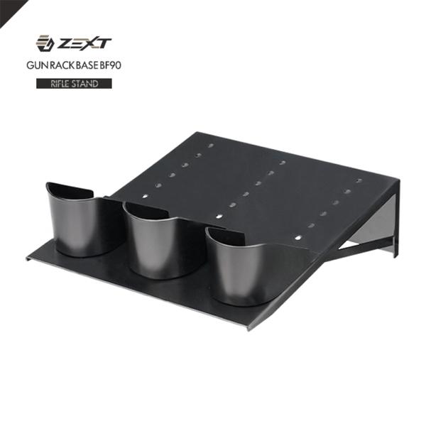 ・ZEXTガンラックベースBF90専用オプションパーツ、ライフルスタンドです。・ストックホルダー部分は前後に移動するため、お好みの角度でディスプレイ可能です。サイズ：(約)250×300×155mm設置幅サイズ:(約)66mm重量：(約)2...
