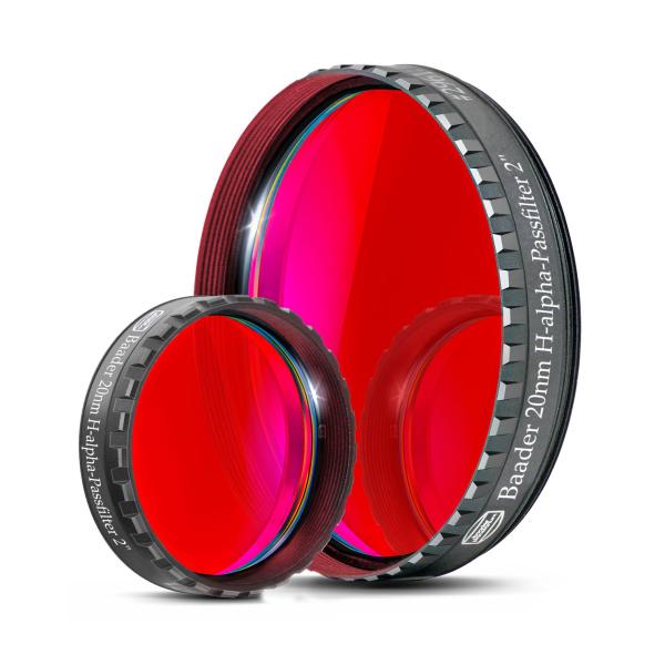 半値幅20 nm （中央656.3 nm)のHαフィルターで、夜間の視覚的使用や、あらゆるF比の望遠鏡のCCDやCMOSカメラでの撮影に最適です。300 nmから1400 nmまでのUV/IRをブロックする新しいコーティングを施しています。...