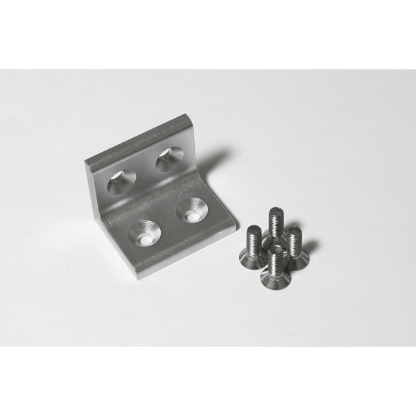 アルカスイスレールLやアルカスイスレールSをL字型に組み合わせるときに使用する5mm厚の補強用ブラケットです。剛性が一段とアップし、撓みにくくなります。