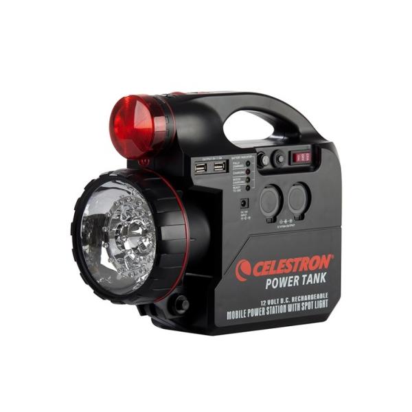 セレストロン純正の充電式外部電源です。容量は7Ahです。ポータブル機器の充電に便利なUSBポートが付きました。