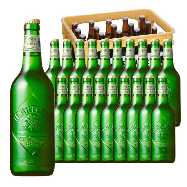 洒落たエメラルドグリーンのエンボス(浮き彫り)ボトルが印象的な、アロマホップだけを使った麦芽100％ビール。商品名キリン ハートランドビール 500ml 20本 瓶原材料名麦芽・ホップアルコール度数5%プリン体7.8mgクール便不要※梱包の...