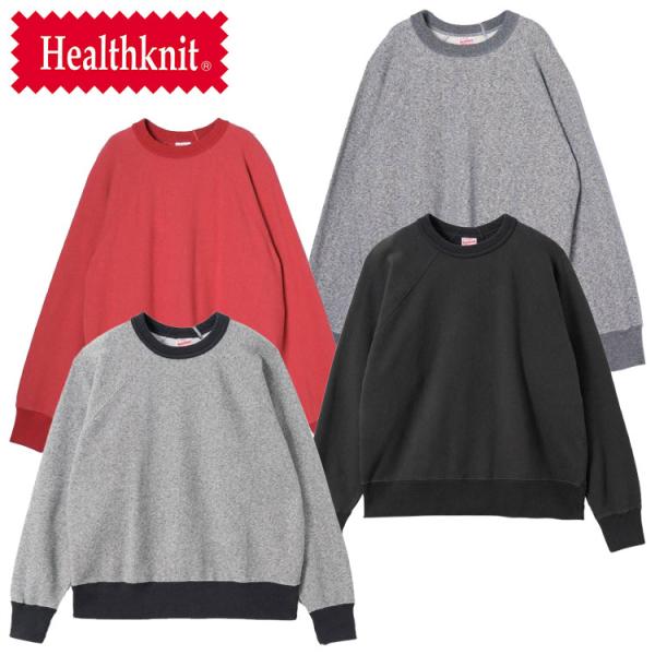 Healthknit #3150 Tompkins Sweat Crew Neck Long SleeveQUALITY：コットン100%COLOUR：ヘザーグレー、フェードレッド、フェードブラック、ヘザーグレー×フェードブラックSPECＭ...