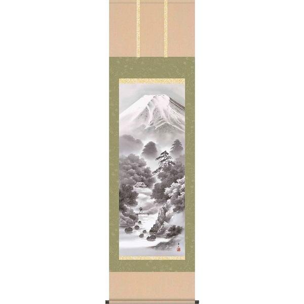 メーカーより直送のため、代引決済はご利用できません。7営業日前後にて発送いたします。洛彩緞子本表装●尺五サイズ幅54.5×高さ190cm●本紙　新絹本●軸先　陶器●桐箱畳紙収納●表装品質十年間保証付き定価32,000円(税込)掛け軸表装のト...