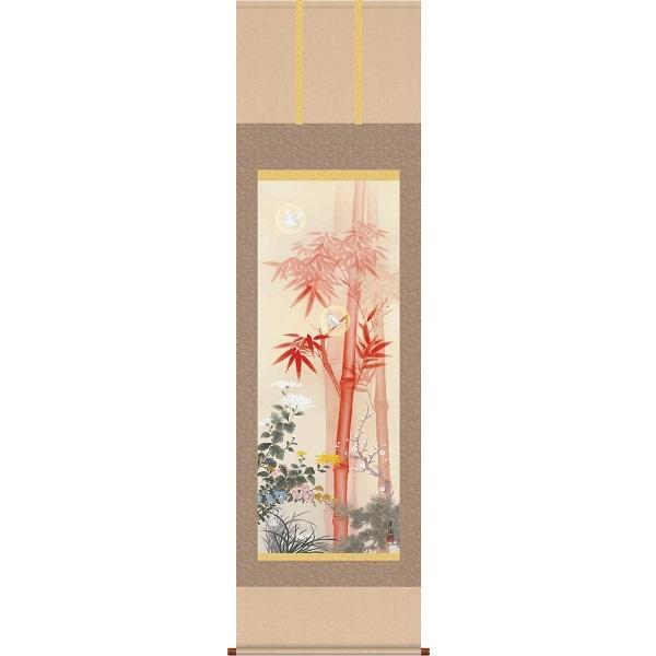 由緒正しい開運掛け軸開運花鳥画メーカーより直送のため、代引決済はご利用できません。7営業日前後にて発送いたします。洛彩緞子本表装●尺三サイズ幅44.5×高さ164cm●本紙　新絹本●軸先　陶器●化粧箱収納●表装品質十年間保証付き定価20,0...