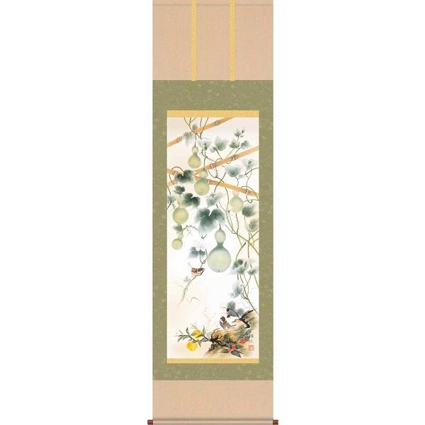 由緒正しい開運掛け軸開運花鳥画メーカーより直送のため、代引決済はご利用できません。7営業日前後にて発送いたします。洛彩緞子本表装●尺三サイズ幅44.5×高さ164cm●本紙　新絹本●軸先　陶器●化粧箱収納●表装品質十年間保証付き定価20,0...