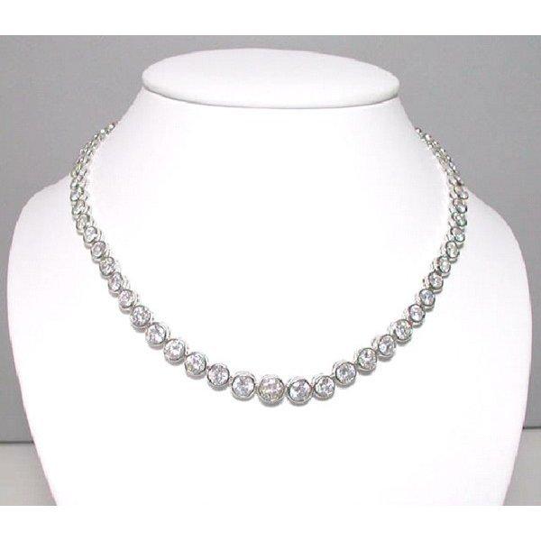 メーカー直送のため、代引決済はご利用いただけません。★華やかさと健康を、、、ゲルマ・テニスネックレス＊4ｍｍ〜7ｍｍのキュービックジルコニア（ＣＺ）を68個も連ねたネックレス。＊ブリリアントカットのキュービックが68個もついているとエレガン...