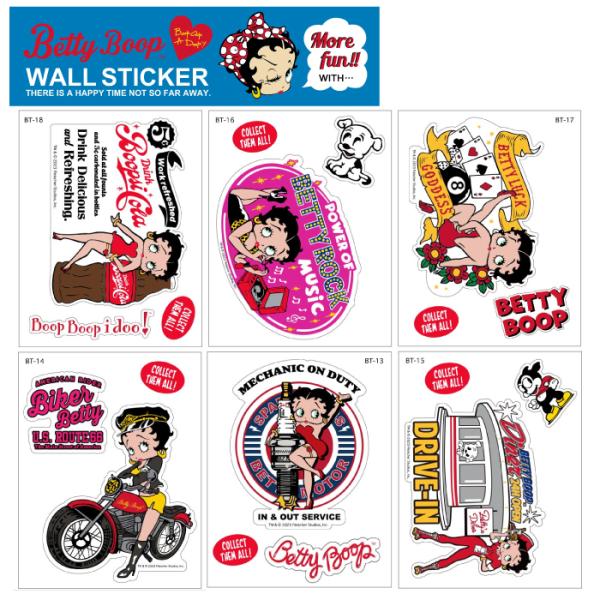 ■商品説明■キュートでセクシーな人気キャラクター ベティちゃんの新デザインのステッカーが登場しました！ 手帳・ペンケースなどの文房具や、スマートフォン・ノートパソコンなんかに貼るのもオススメです☆■サイズ■約 縦9cm × 幅7cm■素材■PVC