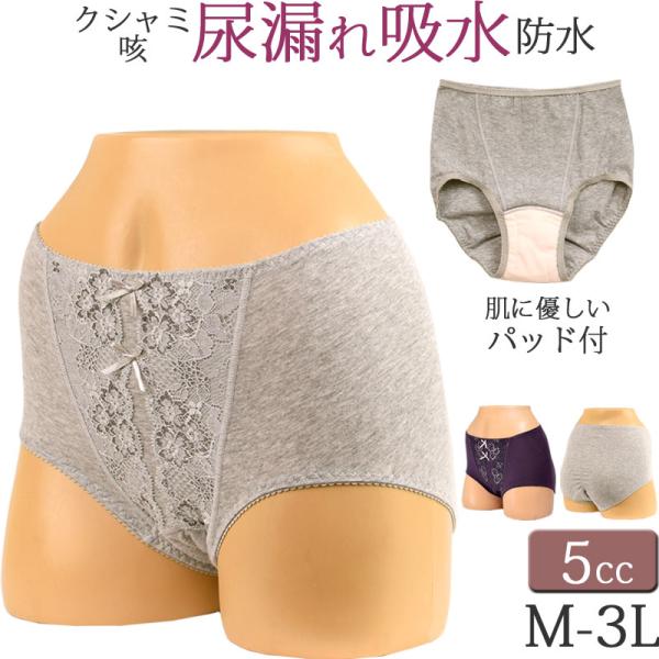 おしゃれ軽失禁パンツ女性用  おりもの生理用5cc吸水ショーツM L LL 3L 大きいサイズ 尿漏れパンツ軽失禁ショーツ 綿レディース防水布ナプキンパンツ。        急な尿漏れに防水吸水バレないおしゃれ軽失禁ショーツ食い込まないお腹...