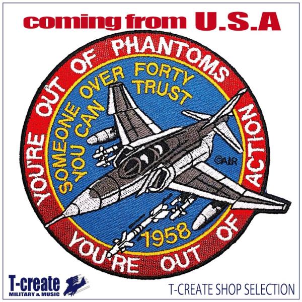 戦闘攻撃機 アメリカ軍 海軍F-4 PHANTOM -" YOU'RE OUT OF PHANTOMS - YOU'RE OUT OF ACTION"サイズ（約）：直径10cmF-4はアメリカ合衆国のマクドネル社が開発した艦上戦闘機。アメリ...