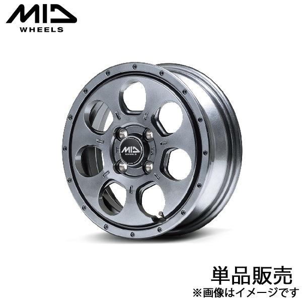 メーカー：MIDブランド：MUD AGENTカラー：メタリックグレー本数：1本サイズ(inch)：14リム幅(inch)：4.5フランジ形状：Jボルト穴数：4P.C.D(mm)：100インセット(mm)：45ハブ高(mm)：-32ハブ径(φ...