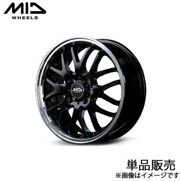 メーカー：MIDブランド：EXE10カラー：グロッシーブラック/リムポリッシュ本数：1本サイズ(inch)：14リム幅(inch)：4.5フランジ形状：Jボルト穴数：4P.C.D(mm)：100インセット(mm)：45ハブ高(mm)：-33...