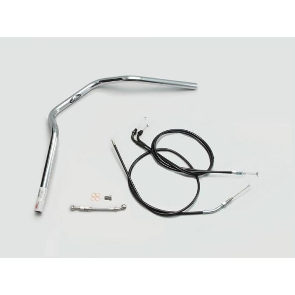 ハンドルと必要なケーブル＆ホースSETハンドル穴開け加工が必要付属・スロットルケーブル・クラッチケーブル・ブレーキホース※ブレーキホースは、ABS車用ジョイント仕様別途 ハーネスの延長 サイドキャップ(内径φ18mm)が必要【適合車種】・C...