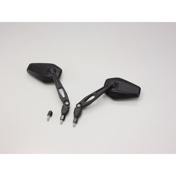 軽量樹脂ボディ 凸面鏡 外寸88×130mm左右1SET 取付ネジ M8正×2/M8逆×1ステー部での角度調整可能 07新基準サイズに適合