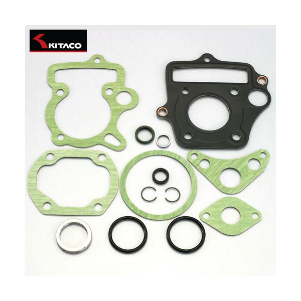 シリンダー、シリンダーヘッド部のリペアのパッキンSETです。補修用として工具箱に1SET入れておくと、急なトラブル発生時に大変便利です。kitaco製ボアアップKITの各排気量ごとに取りそろえています。ノーマル50cc用●適合車種　モンキー...