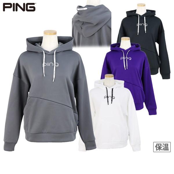 T-on ティーオン レディース ゴルフウェアピン PINGパーカー トレーナー フード付き 裏起毛 軽量  オーバーシルエット アシンメトリーポケット ロゴ刺繍   ゴルフウェア表記サイズM(M) L(L) LL(LL)実寸サイズM(M)...