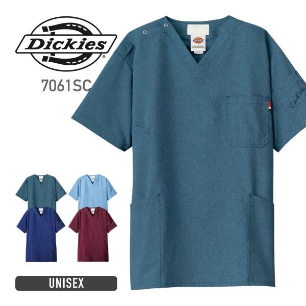 商品名：スクラブ（Dickies）素材：イオンミックス シャンブレー（ポリエステル100％）仕様：右脇箱ポケット／左胸ポケット／両腰ポケット（右内ポケット付）左袖ポケット／右肩ループ付／右後ろ脇ループ付大人気のDickies（ディッキーズ）...