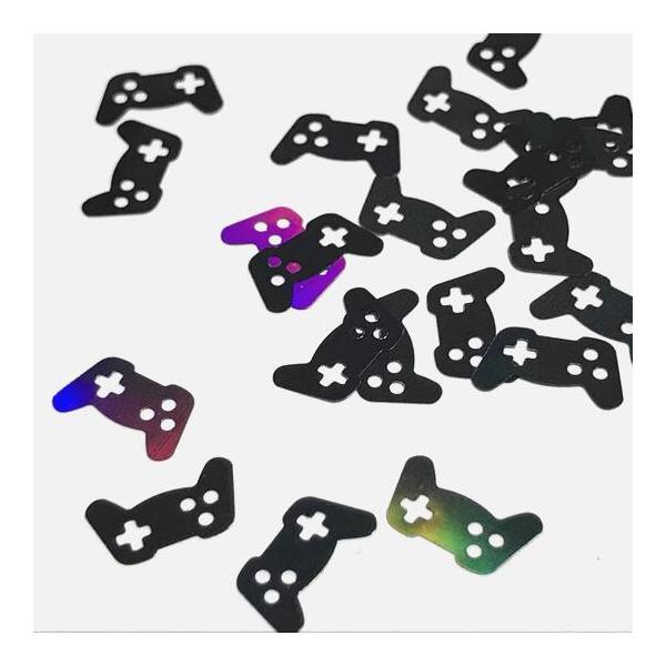 ブラックオーロラカラーのコントローラーのホログラムです。【内容量】・約0.5〜1g 【サイズ】・ケース：30mm×30mm×15mm・1枚：5mm×10mm×0.1mm【カラー】・画像参照【確認事項】※パソコンの種類や環境により、商品の色合...