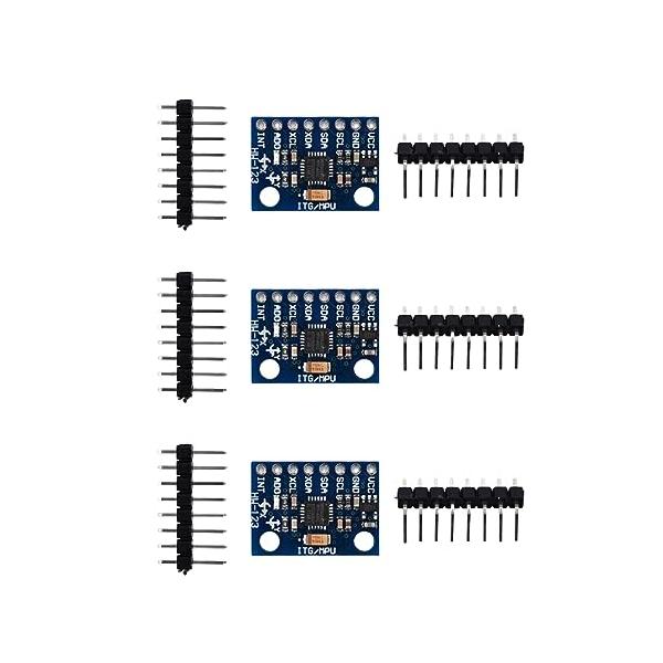 [GY-521]:MPU-60506 軸加速度センサージャイロスコープセンサーの読み取り値は、I2Cインターフェースを介して照会できます。 加速度計は3.3Vと5Vの電圧で動作します。[通信モード:独立したVLOGICリファレンスピンを備え...