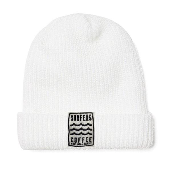 浅被りのビーニー（ニットキャップ）にSURFERS COFFEEのワッペンを縫いつけました。キャップ本体は、アメリカミシガン州の老舗ブランド　” ブローナー” を使っています。正真正銘のMADE IN USA!!ハワイで話題のカフェ、　『S...