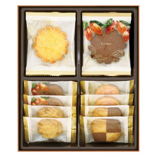 ●商品内容 クッキー(カカオ・バター・チョコレートチップ・ストロベリーチョコレートチップ・ジャンドゥヤ&amp;ホワイト・ダージリンティー)×各2●パッケージサイズ：23×19×4.7cm ●賞味期限：製造日より常温4ヶ月  内祝い 快気祝...