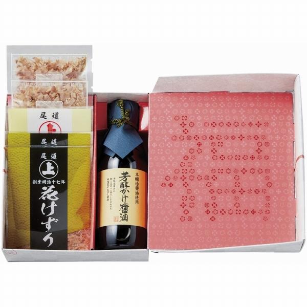 ●商品内容 かつお花削り(2g)・かつおソフト削り(1.5g)×各2、芳醇かけ醤油(200ml)・ソフトふりかけ鰹とごま(5g)×各1●パッケージサイズ：19×15×6cm ●賞味期限：常温1年  内祝い 快気祝い 出産内祝い ギフト お返...