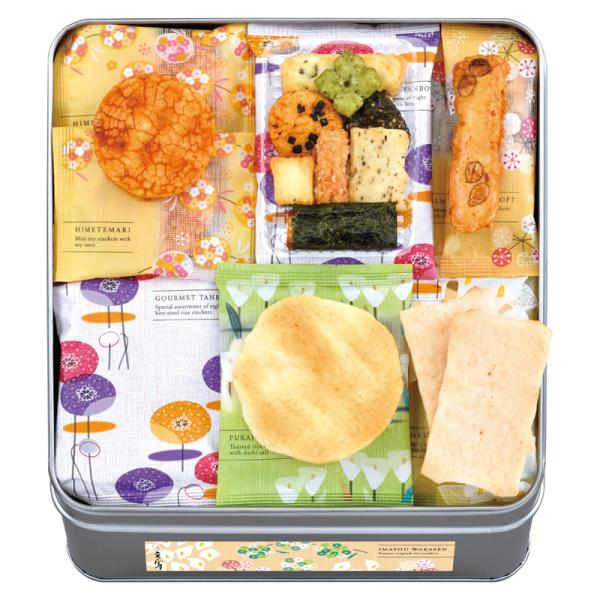 ●商品内容 姫てまり直火炊き醤油×8、かるやき(2枚)・ア-モンドそふと直火炊き醤油×各7、ぐるめ探訪・ぷかぷか煎だし塩×各4●パッケージサイズ：23.9×23.7×9.2cm ●賞味期限：製造日より常温4ヶ月  内祝い 快気祝い 出産内祝...