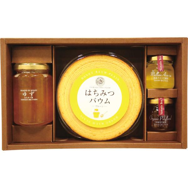 ●商品内容 はちみつバウム(直径約13cm)×1、アカシア蜂蜜50g×1、キューバ産有機百花蜂蜜50g×1、ゆずはちみつ漬200g×1●パッケージサイズ：28×16.5×5.5 cm 900g ●賞味期限：製造日より90日  内祝い 快気祝...